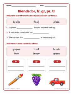R Blends Worksheet - Have Fun Teaching