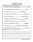 A, An, The Article Worksheet - Have Fun Teaching