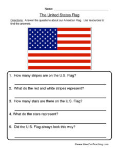 United States Flag Worksheet - Have Fun Teaching