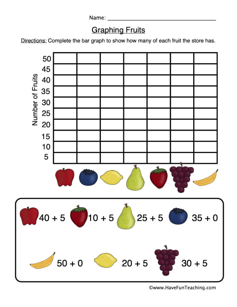 Graphing Fruits Worksheet - Have Fun Teaching