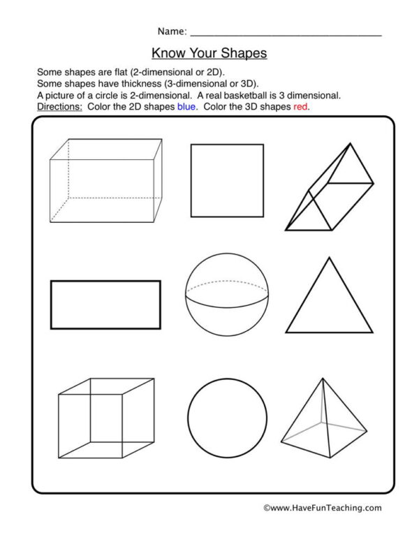 Know Your Shapes Worksheet - Have Fun Teaching