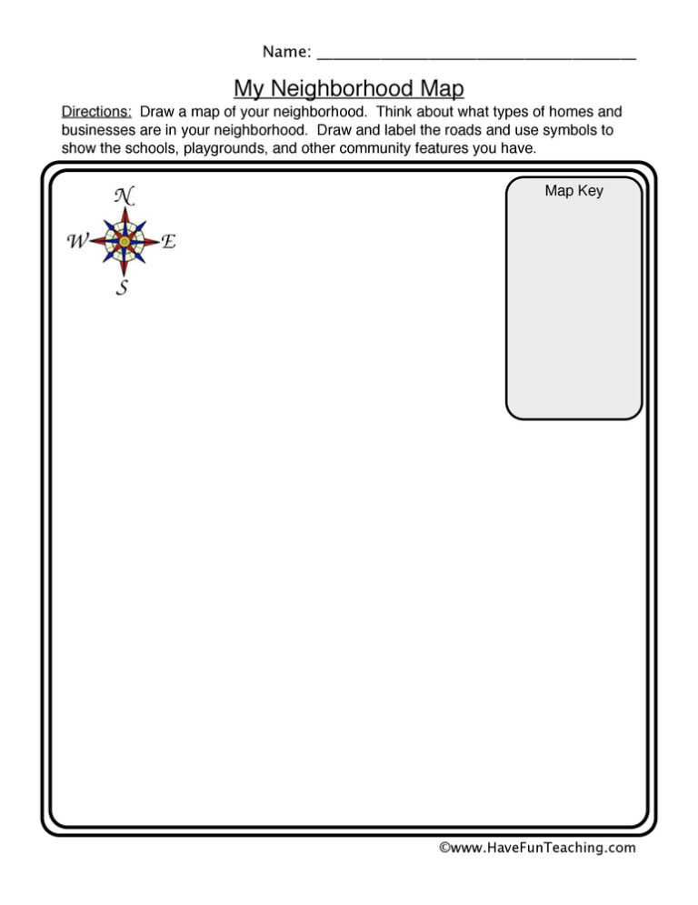 Neighborhood Map Worksheet - Have Fun Teaching