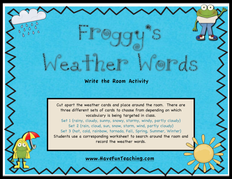Weather Words Activity - Have Fun Teaching