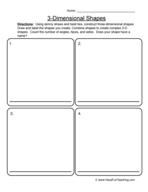 Drawing 3D Shapes Worksheet - Have Fun Teaching