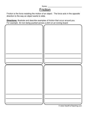 Friction Worksheet - Draw - Have Fun Teaching