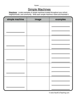 Simple Machines Worksheet - Have Fun Teaching