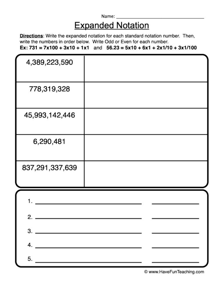 Place Value Expanded Form Worksheet - Have Fun Teaching