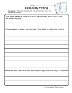 Expository Writing Outline Worksheet - Have Fun Teaching