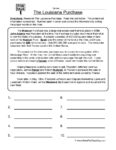 Louisiana Purchase Worksheet - Have Fun Teaching