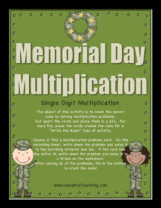 Memorial Day Multiplication Activity - Have Fun Teaching