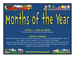 Months of the Year Activity - Have Fun Teaching