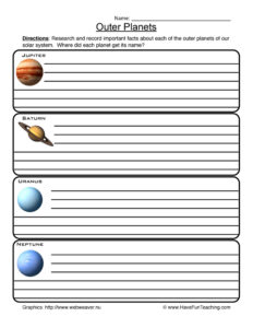 Outer Planets Worksheet - Have Fun Teaching