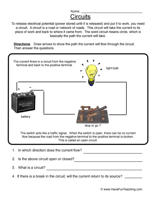 Electricity Worksheets - Have Fun Teaching