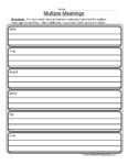 Multiple Meanings Sentences Worksheet - Have Fun Teaching