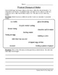 Physical Changes Matter Worksheet - Have Fun Teaching