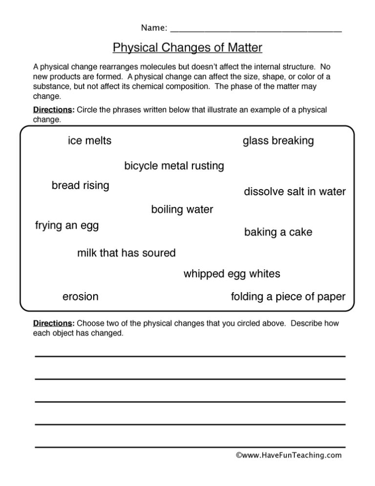 States of Matter Worksheets - Have Fun Teaching