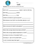 Earth Planet Worksheet - Have Fun Teaching