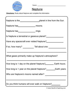Neptune Planet Worksheet - Have Fun Teaching