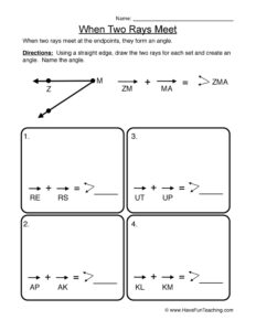 When Two Rays Meet Worksheet - Have Fun Teaching