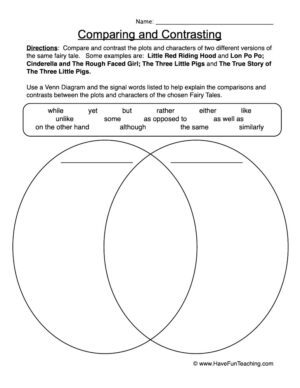 Comparing and Contrasting Venn Diagram Worksheet - Have Fun Teaching