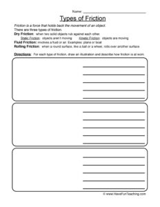 Friction Worksheet - Have Fun Teaching
