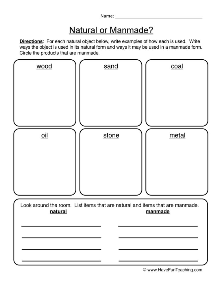Natural Resources Worksheets - Have Fun Teaching