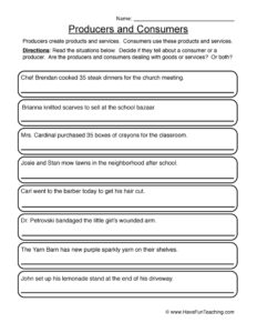 Creating Producers and Consumers Worksheet - Have Fun Teaching