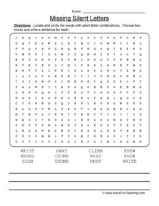 Silent Letter Worksheets - Have Fun Teaching