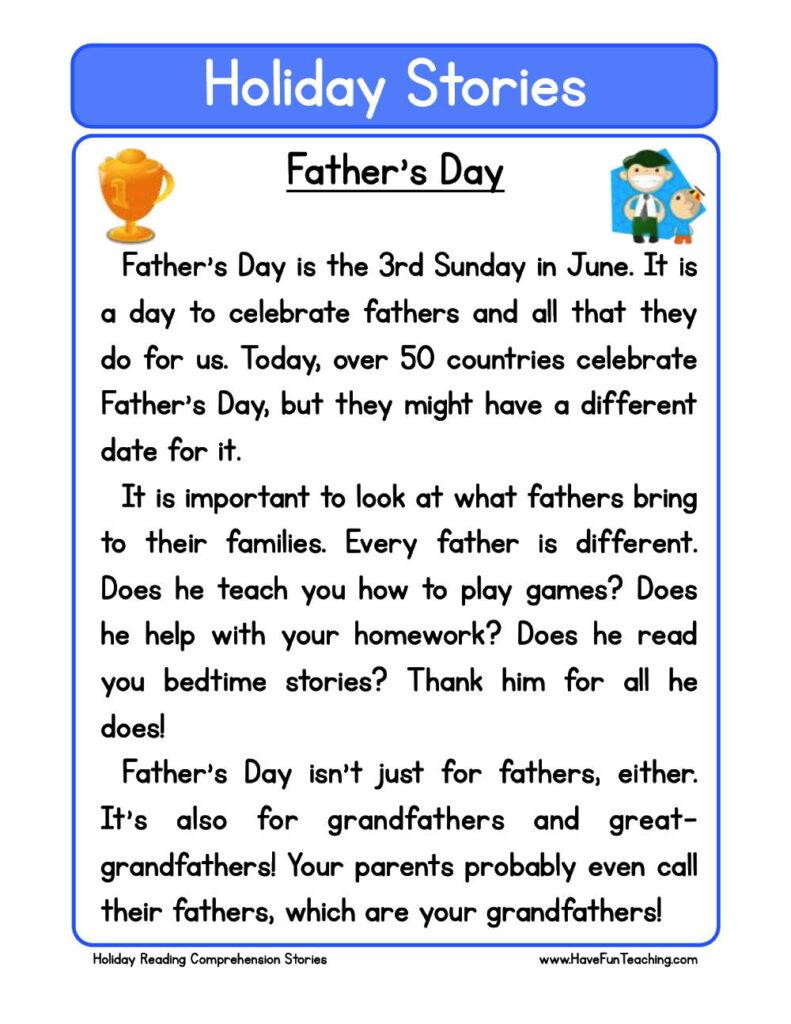 Father’s Day Worksheets - Have Fun Teaching