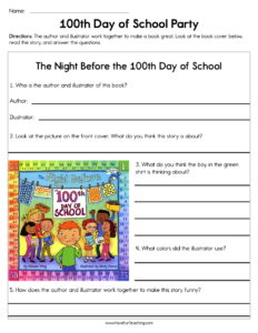 100th Day of School Party Worksheet - Have Fun Teaching