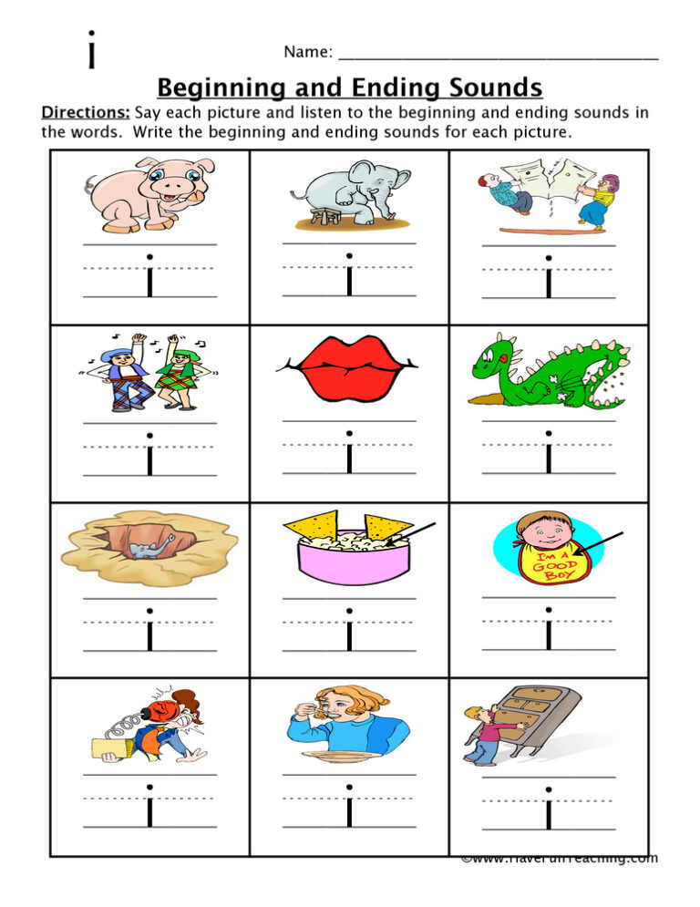 Short I Beginning and Ending Sounds Worksheet - Have Fun Teaching