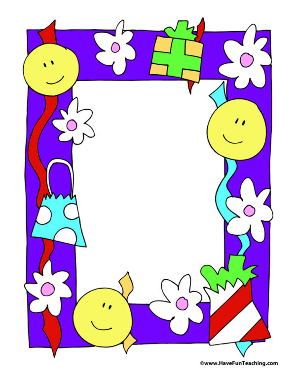 Birthday Blue Writing Paper - Have Fun Teaching