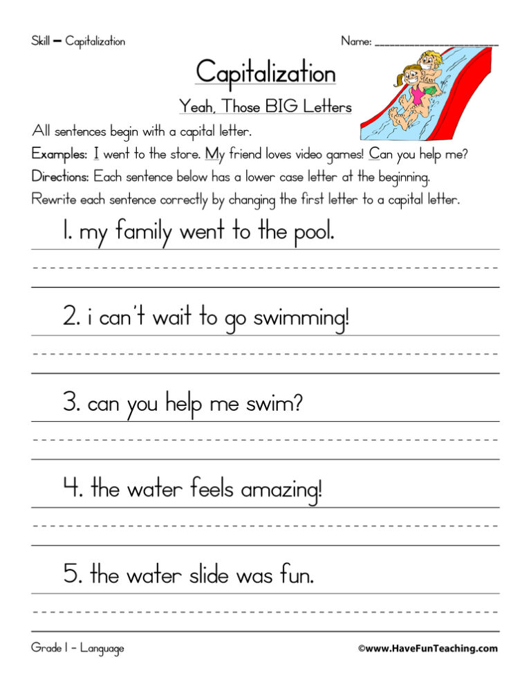 Capitalization Beginning Of A Sentence Worksheet Have Fun Teaching Capitalization Beginning Of A Sentence Worksheet Have Fun Teaching