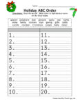 Christmas ABC Order Worksheet - Have Fun Teaching