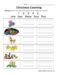 Christmas Counting Numbers 1-5 Worksheet - Have Fun Teaching