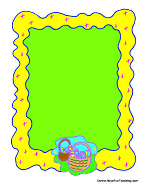 Easter Green and Yellow Writing Paper - Have Fun Teaching