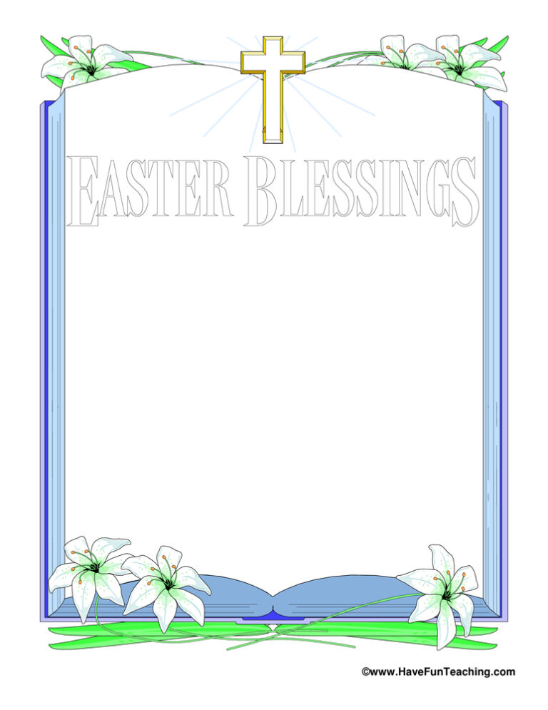 Easter Blessings Writing Paper - Have Fun Teaching