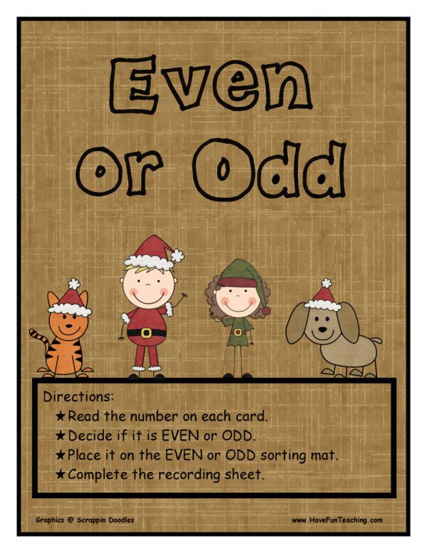 Even Or Odd Christmas Activity - Have Fun Teaching
