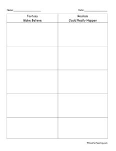 Fantasy and Realism Story Elements Graphic Organizer - Have Fun Teaching