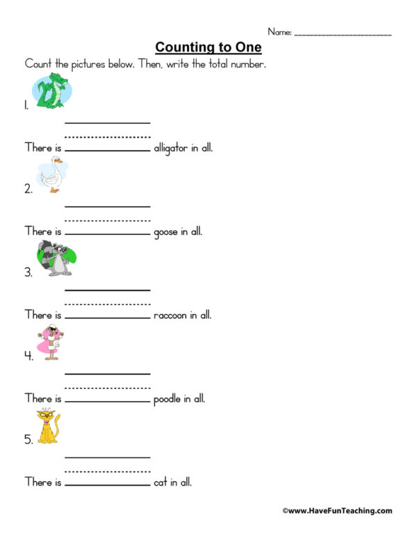 Counting Pictures 1-12 Worksheets - Have Fun Teaching