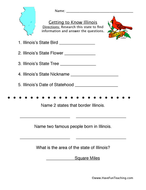 Illinois Worksheet - Have Fun Teaching