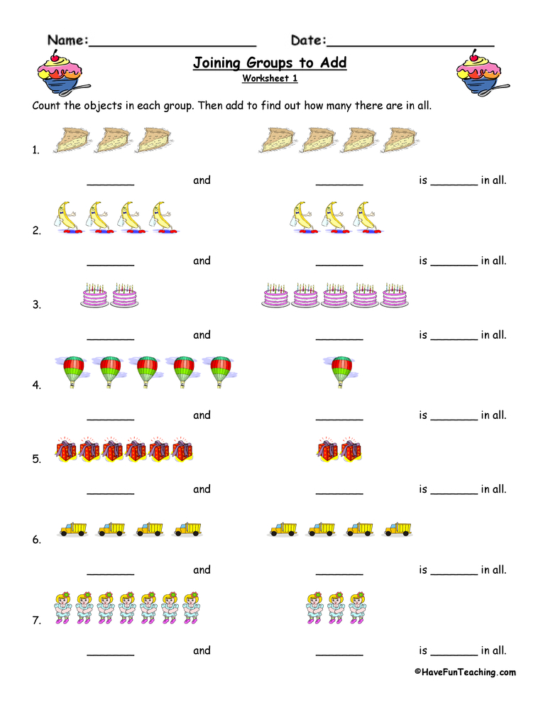 Joining Groups To Add Worksheets Have Fun Teaching
