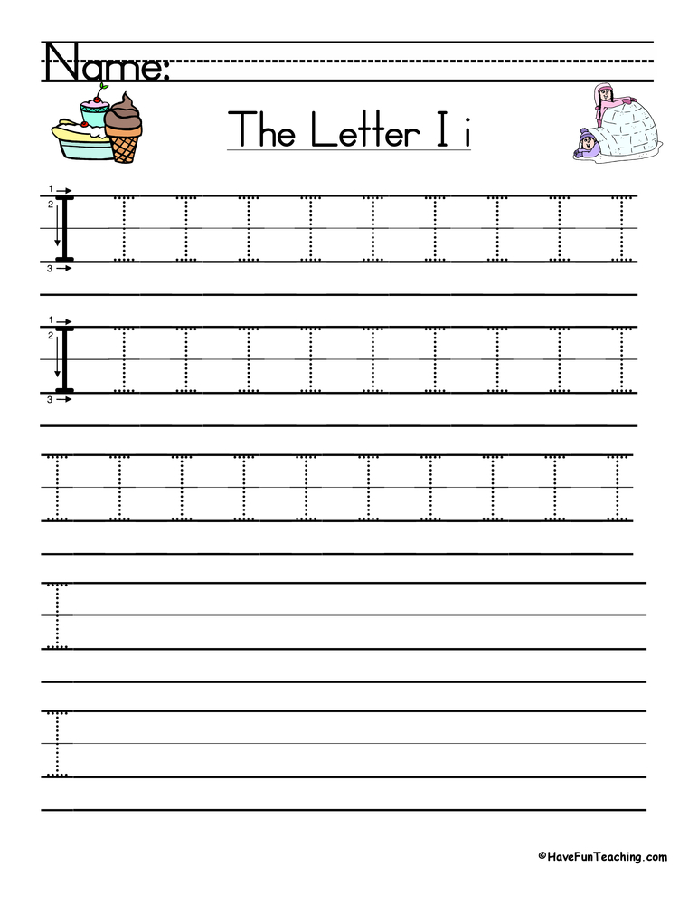 Letter I Handwriting Practice Worksheet Have Fun Teaching Letter I Handwriting Practice Worksheet Have Fun Teaching