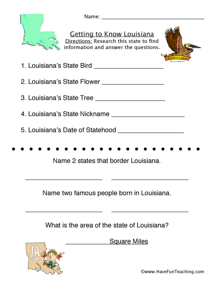 Louisiana Worksheet - Have Fun Teaching