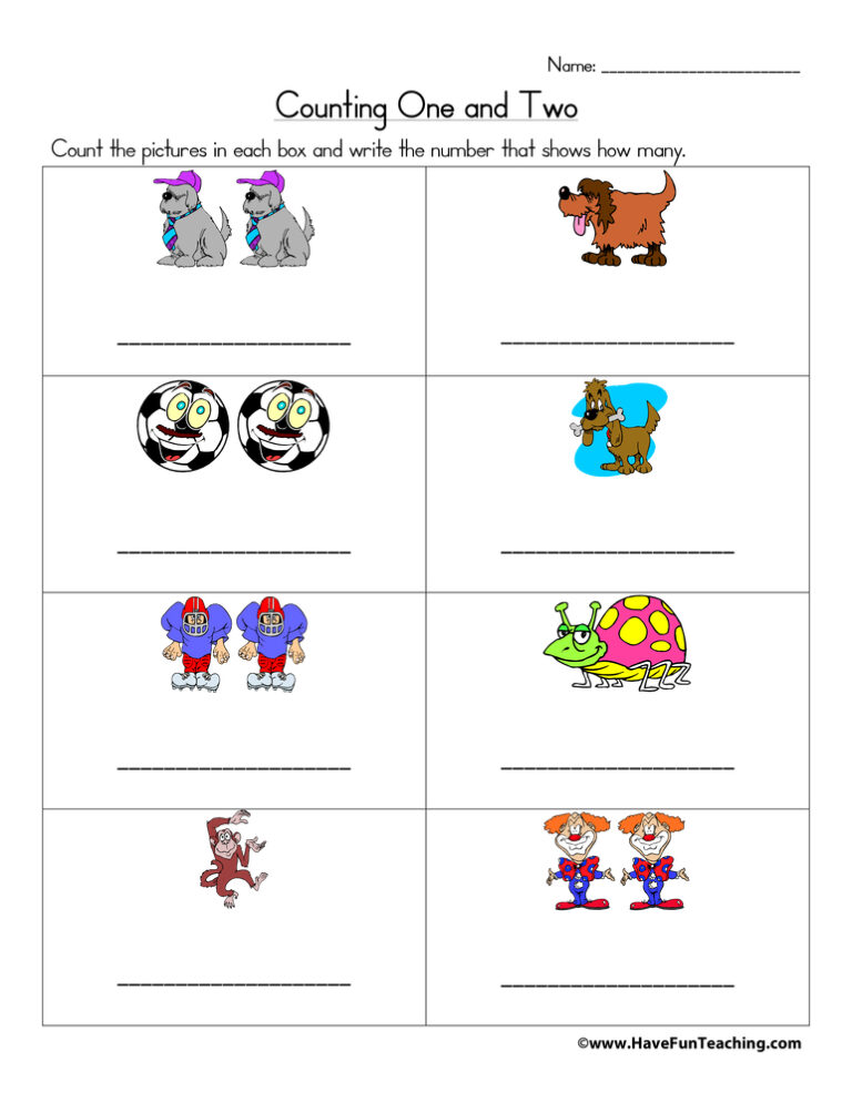 Counting Pictures Worksheets - Have Fun Teaching