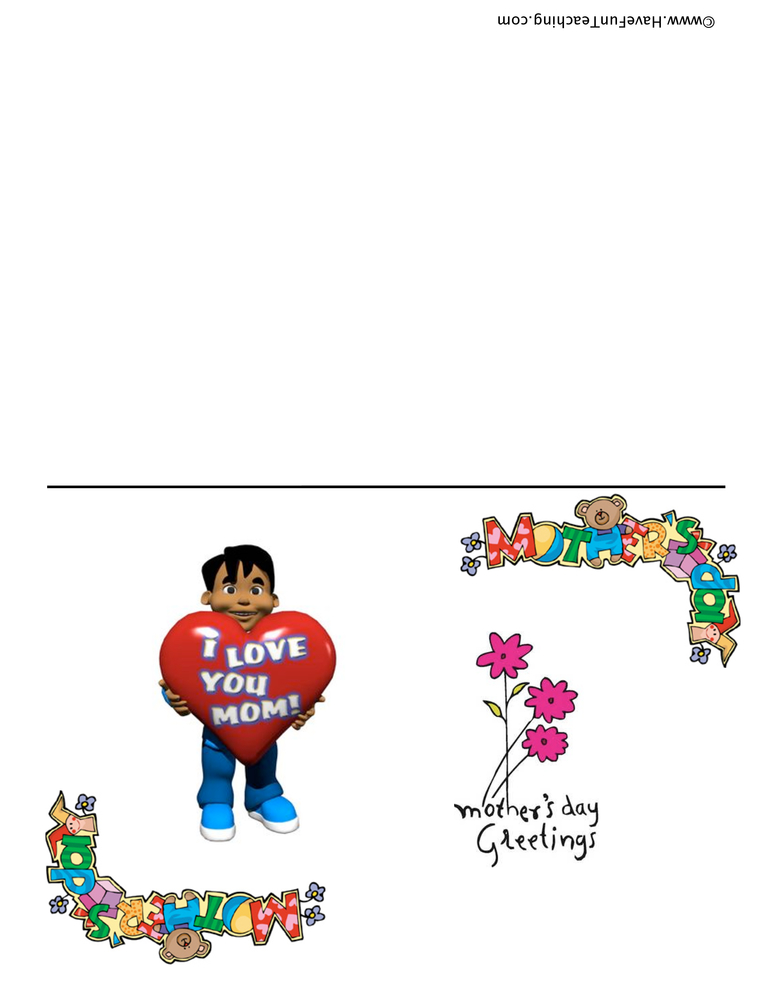 Mother's Day Boy With Heart Card - Have Fun Teaching