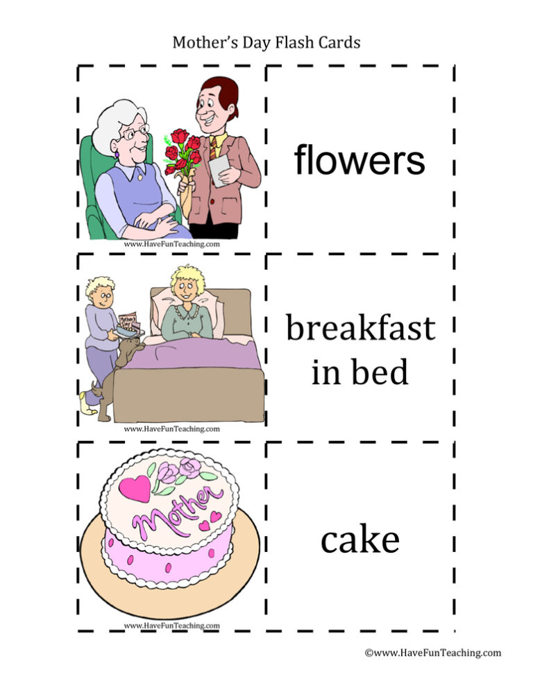 Mother's Day Flash Cards - Have Fun Teaching