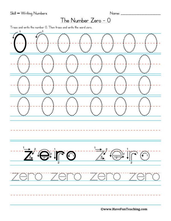 Number Handwriting Worksheets - Have Fun Teaching