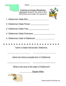 Oklahoma Worksheet - Have Fun Teaching