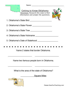 Oklahoma Worksheet - Have Fun Teaching
